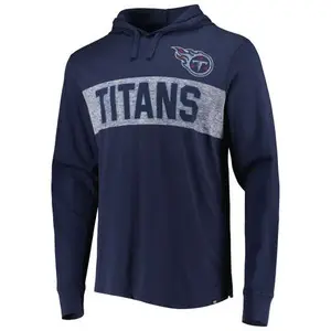'47 Tennessee Titans Field Franklin Hooded Long Sleeve T-shirt - Navy