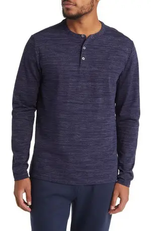 Robert Barakett Laslow Long Sleeve Slub Jersey Henley