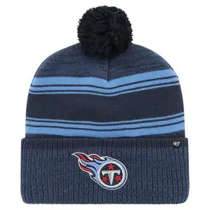 '47 Tennessee Titans Fadeout Cuffed Knit Hat With Pom - Navy