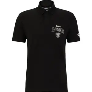 BOSS X NFL White Las Vegas Raiders Punter Polo - Black