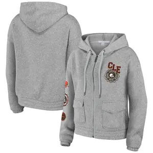 WEAR BY ERIN ANDREWS Cleveland Browns Full-zip Hoodie - Heather Gray