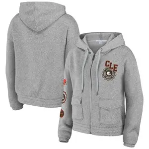 WEAR BY ERIN ANDREWS Cleveland Browns Full-zip Hoodie - Heather Gray