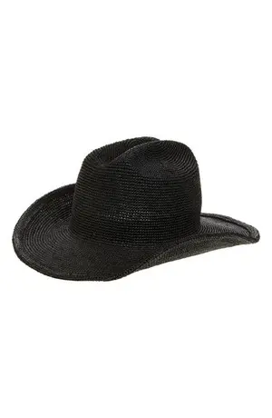 Lack Of Color Lack Of Color Raffia Cowboy Hat Black