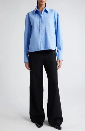 Victoria Beckham Alina Wide Leg Ponte Knit Trousers
