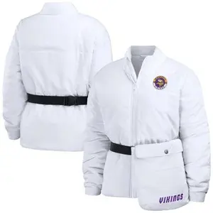 WEAR BY ERIN ANDREWS Minnesota Vikings Packaway Full-zip Puffer Jacket By - White