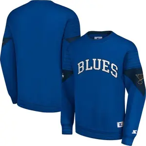 STARTER St. Louis S Faceoff Pullover Sweatshirt - Blue