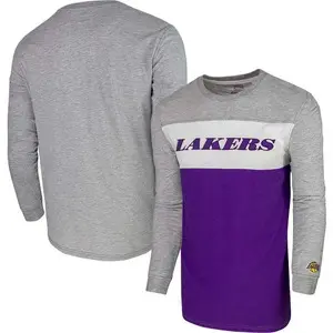 STADIUM ESSENTIALS Los Angeles Lakers Loge Long Sleeve T-shirt - Heather Gray
