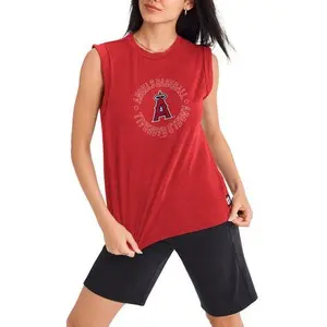 Dkny Los Angeles Angels Madison Tri-blend Tank Top - Red