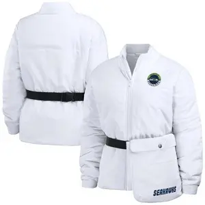 WEAR BY ERIN ANDREWS Seattle Seahawks Packaway Full-zip Puffer Jacket - White