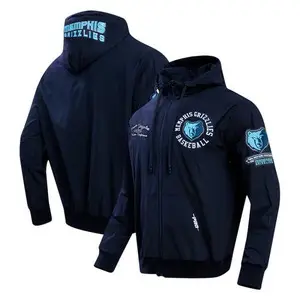 PRO STANDARD Memphis Grizzlies Hybrid Full-zip Hoodie - Navy