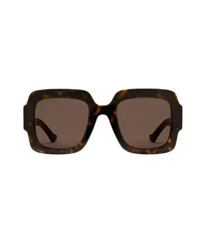 Gucci Square-frame Sunglasses With Double G - Brown