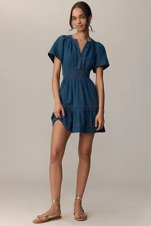 THE SOMERSET COLLECTION BY ANTHROPOLOGIE The Somerset Collection By Anthropologie Somerset Denim Mini Dress Blue
