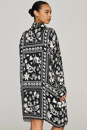 COREY LYNN CALTER Long-sleeve Printed Shirtdress - Black Pattern