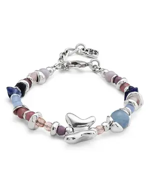 UNODE50 Sterling -plated Beaded Bracelet With Multicolor Handmade Crystals