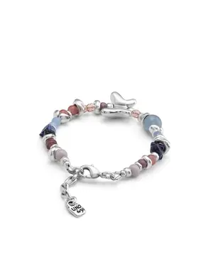 UNODE50 Sterling -plated Beaded Bracelet With Multicolor Handmade Crystals