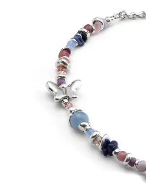 UNODE50 Sterling -plated Beaded Bracelet With Multicolor Handmade Crystals