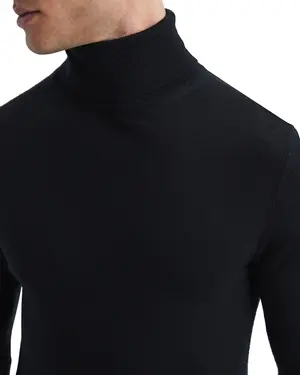 REISS Caine Wool Roll Neck Sweater - Black