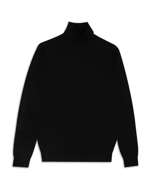 REISS Caine Wool Roll Neck Sweater - Black
