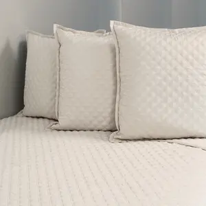 ANN GISH Double Diamond Coverlet Set, Queen - Ivory