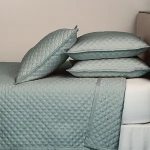 ANN GISH Double Diamond Coverlet Set, King Seablue