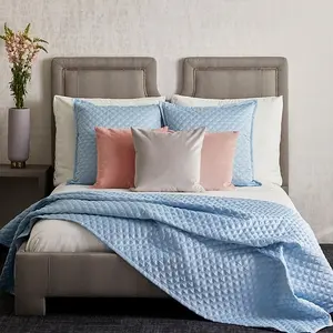 ANN GISH Double Diamond Coverlet Set, King Sky Blue