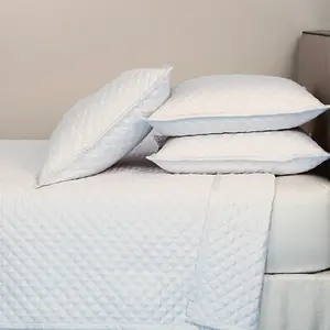 ANN GISH Double Diamond Coverlet Set, King - White