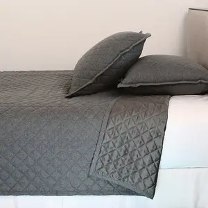 ANN GISH Flannel Coverlet Set, King - Grey