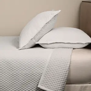 ANN GISH Faux Flax Coverlet Set, Queen - Ivory