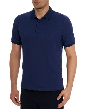 Robert Graham Elias Classic Fit Short Sleeve Polo Shirt - Navy