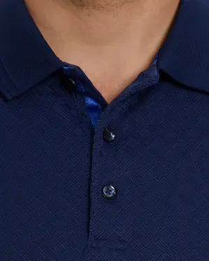 Robert Graham Elias Classic Fit Short Sleeve Polo Shirt - Navy