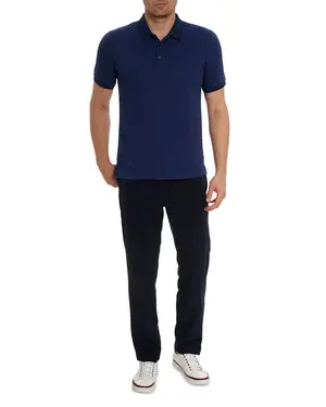 Robert Graham Elias Classic Fit Short Sleeve Polo Shirt - Navy