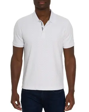 Robert Graham Elias Classic Fit Short Sleeve Polo Shirt - White