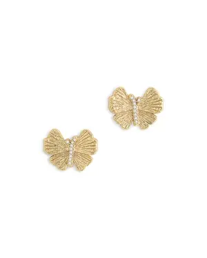 ANABEL ARAM Butterfly Stud Earrings - Gold