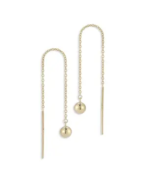 MOON & MEADOW 14k Yellow Ball Threader Earrings