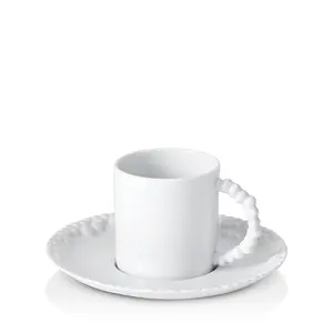 L'Objet Haas Mojave Espresso Cup & Saucer - White