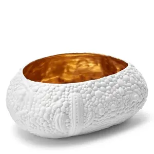 L'Objet Haas Mojave Desert White + Gold Medium Bowl - White/gold