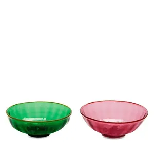La DoubleJ Murano Glass Luxury Nut Bowls, Set Of 2 - Assorted