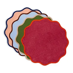 La DoubleJ Rainbow Cloud Tablemats, Mixed Set Of 4 Rainbow Mixed