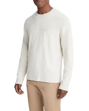 Vince Long Sleeve Crewneck Pocket Tee Stone Beacj
