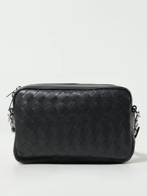 Bottega Veneta BOTTEGA VENETA Intrecciato Woven Calfskin Leather Camera Bag Charcoal