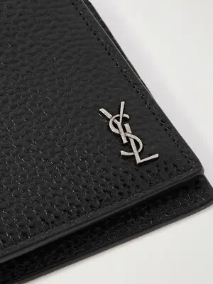 Saint Laurent Tiny Cassandre Logo-appliquéd Billfold Wallet - Black