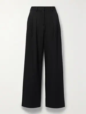 LoveShackFancy Adams Pleated Wide-leg Pants
