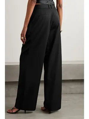 LoveShackFancy Adams Pleated Wide-leg Pants