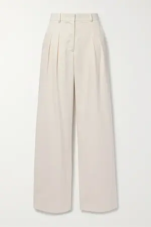 LoveShackFancy Adams Pleated Wide-leg Pants