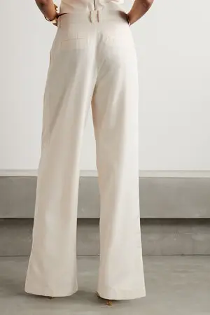 LoveShackFancy Adams Pleated Wide-leg Pants
