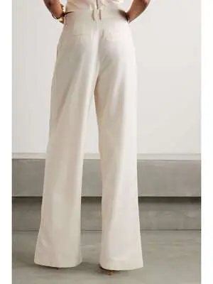 LoveShackFancy Adams Pleated Wide-leg Pants