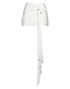 Attico Flared Mini Skirt With Frills - White