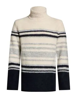 IRISH CRONE Striped Turtleneck Sweater In Acrylic, Alpaca Wool, Polyamide, And Wool