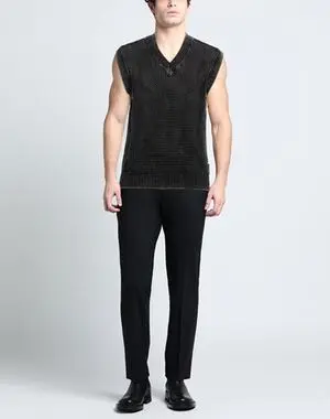 MSGM Two-tone V-neck Knit Sweater - Black