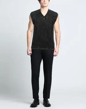 MSGM Two-tone V-neck Knit Sweater - Black